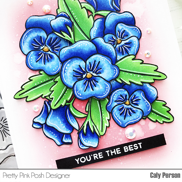 Pretty Pink Posh – Blue Pansies – Caly Person