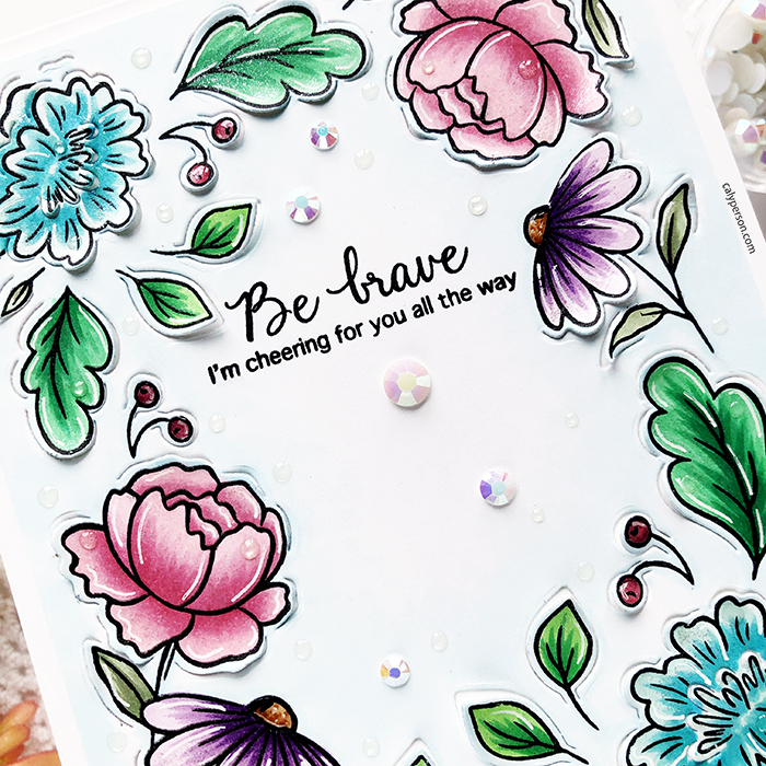 Stamptember – Pinkfresh Studio – Partial Cut Floral Frame – Caly Person