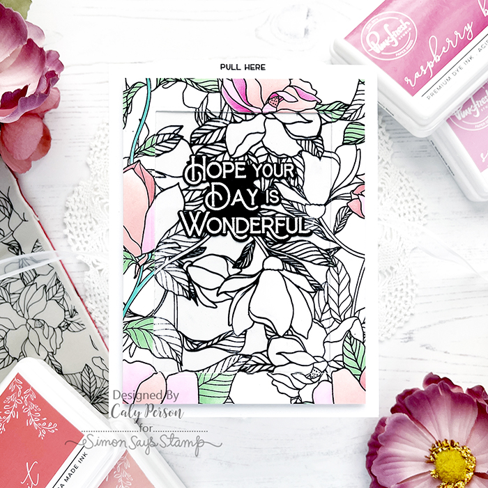 Pinkfresh Studio – Magnolia Pattern Magic Slider Card – Caly Person