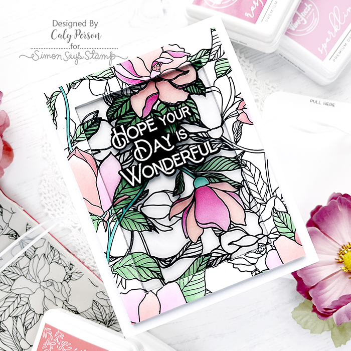 Pinkfresh Studio – Magnolia Pattern Magic Slider Card – Caly Person