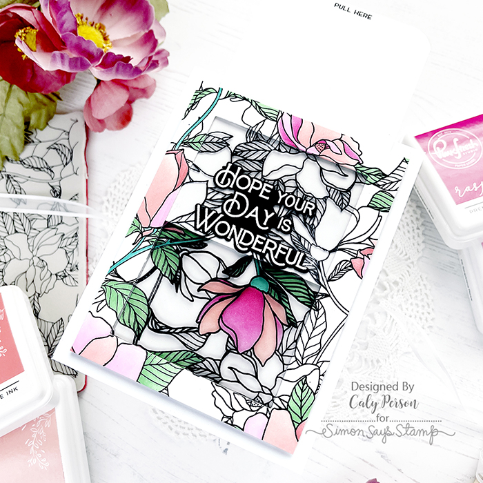 Pinkfresh Studio – Magnolia Pattern Magic Slider Card – Caly Person