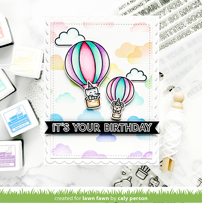 Lawn Fawn – Inspiration Week – Cloud Background Stencils and Offset ...