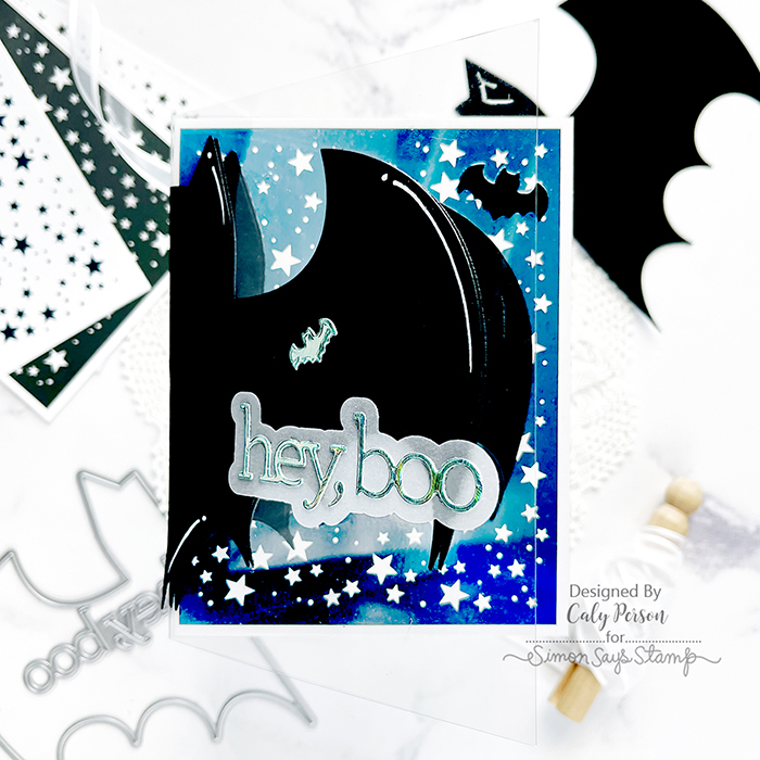 Simon Says Stamp – Big Bat Acetate Card – Caly Person